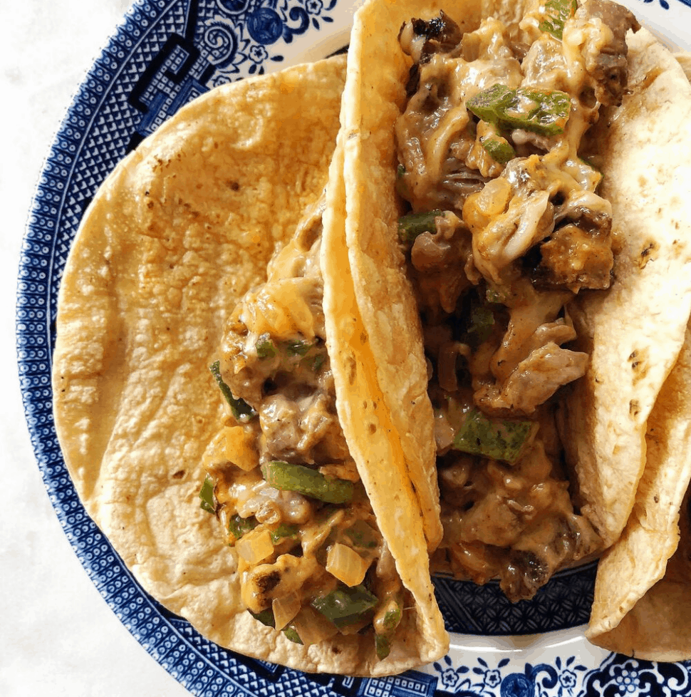 Steak and chorizo tacos de alambre - The Other Side of the Tortilla