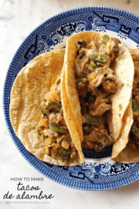 Steak and chorizo tacos de alambre - The Other Side of the Tortilla